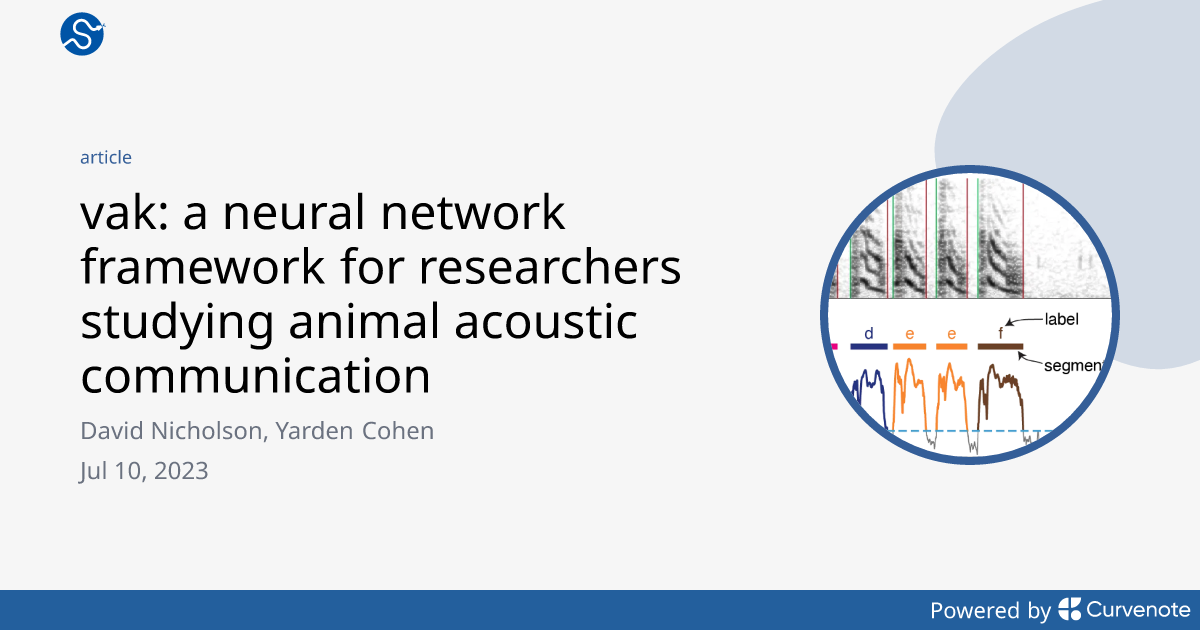 vak: a neural network framework for researchers studying animal ...