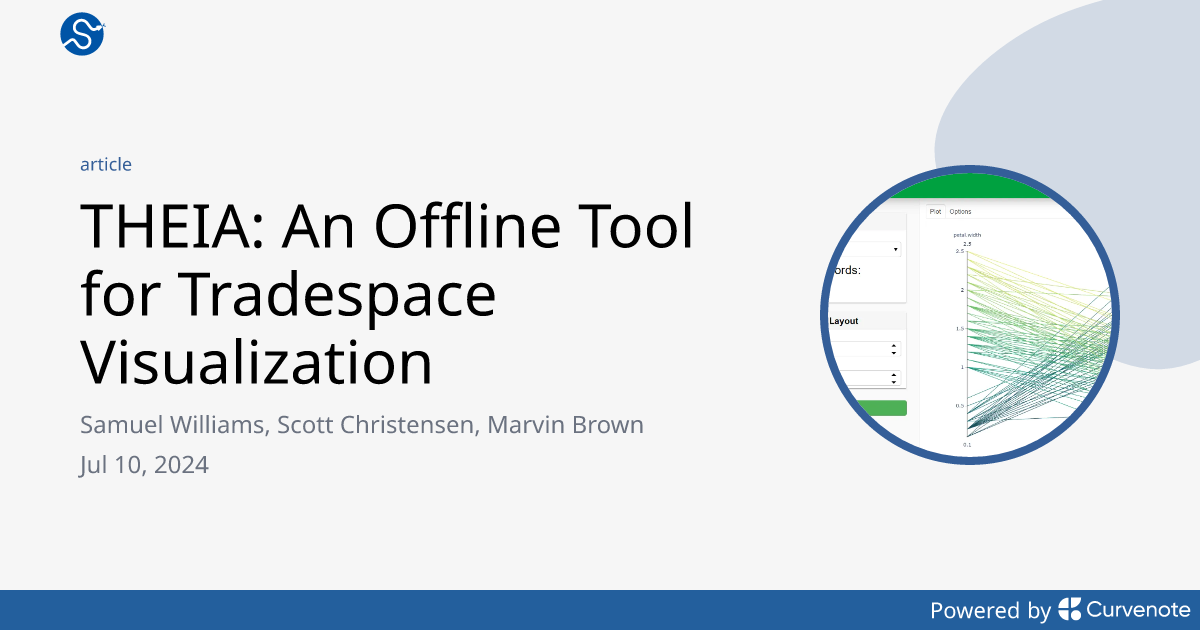 THEIA: An Offline Tool for Tradespace Visualization - SciPy Proceedings THEIA: An Offline Tool for Tradespace Visualization - SciPy Proceedings
