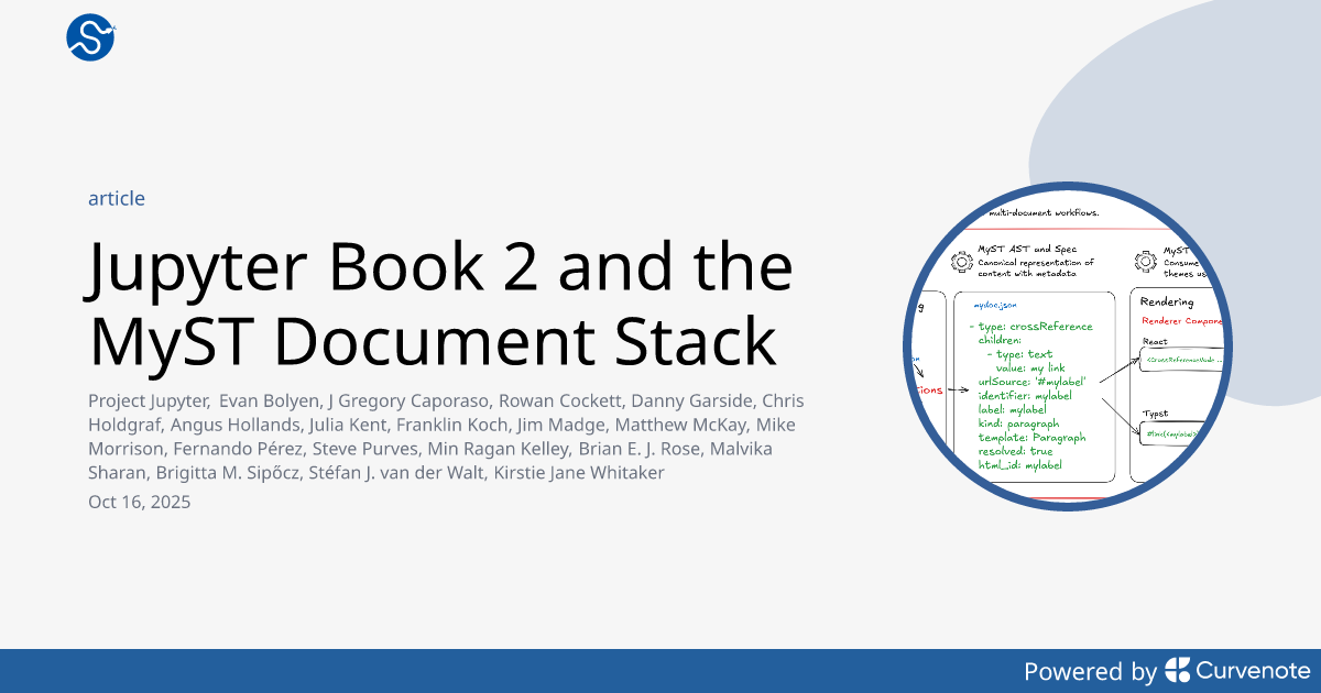 Jupyter Book 2 and the MyST Document Stack - SciPy Proceedings